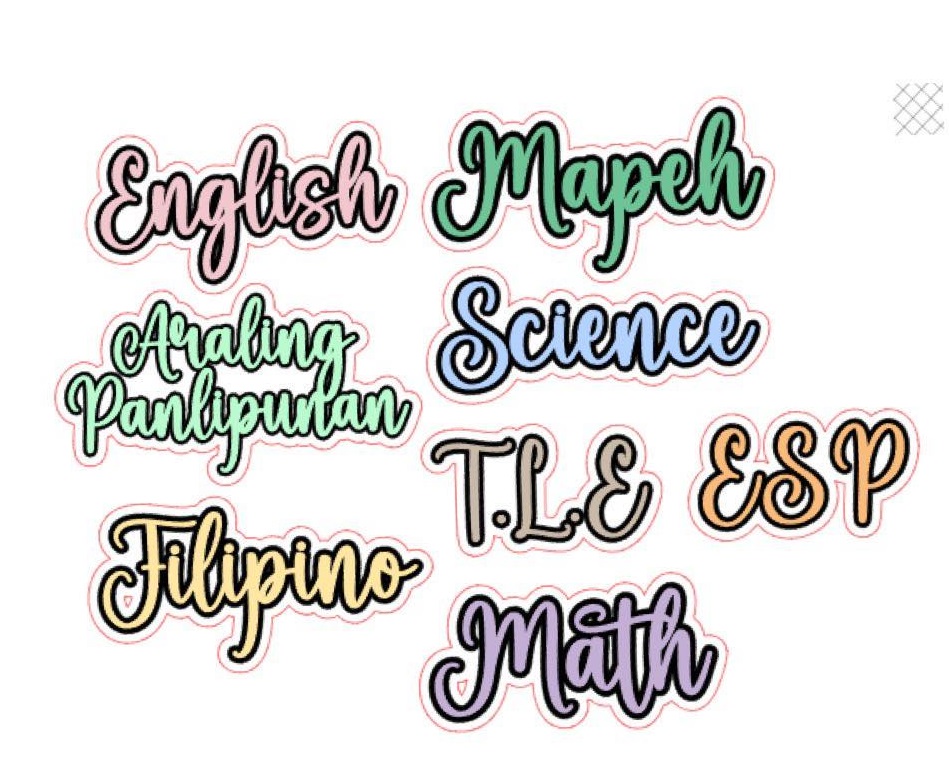 NOTE BOOK SUBJECT LABEL FREE LAYOUT PER A4 PEEL OFF STICKER | Lazada PH