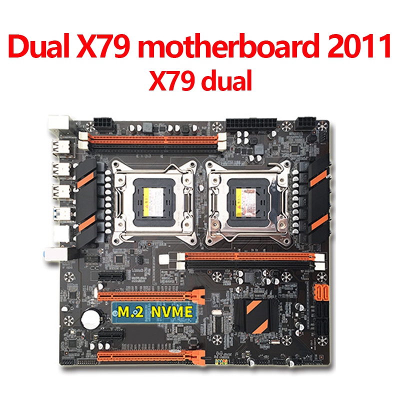 X79 Motherboard LGA2011 Support Dual CPU DDR3 Supports 4X32G M.2 NVME ...