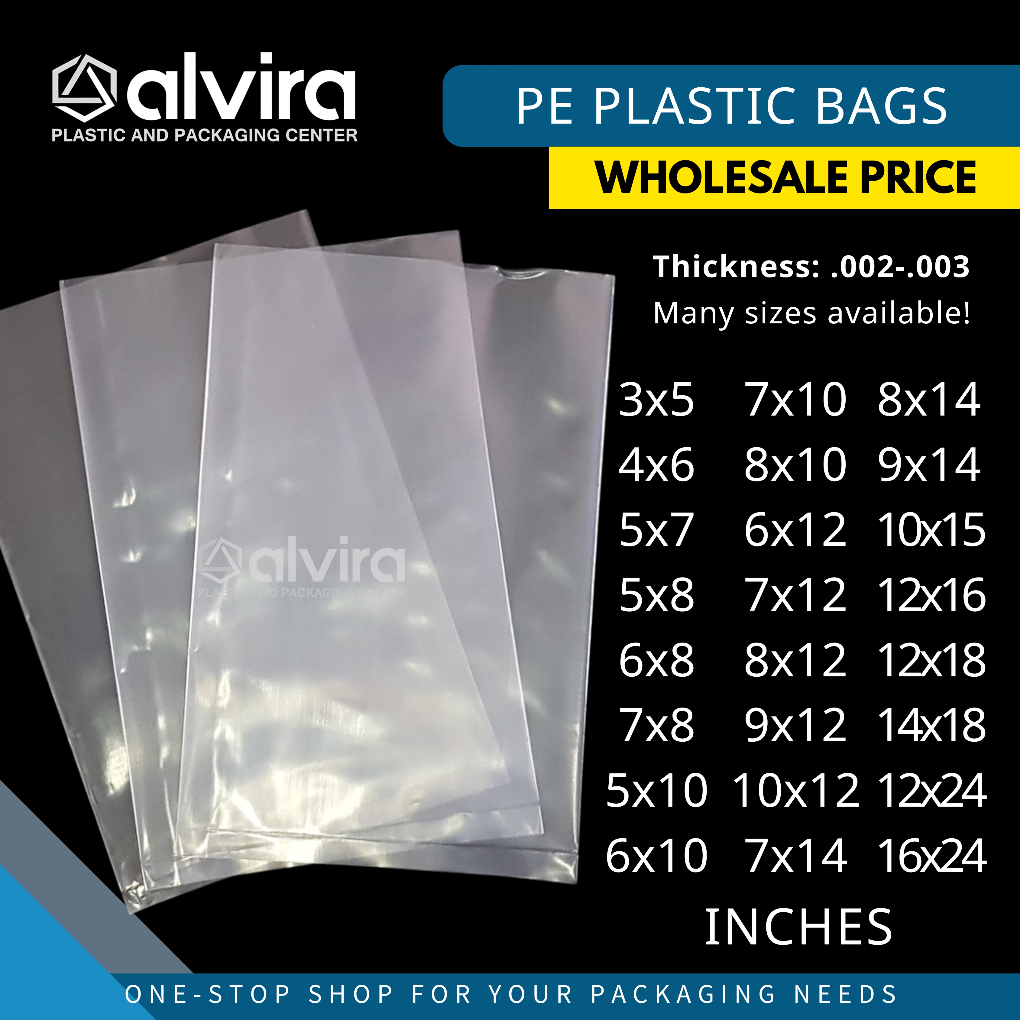 100pcs PE Plastic Bag Thick (For frozen meat, Food repacking, etc ...