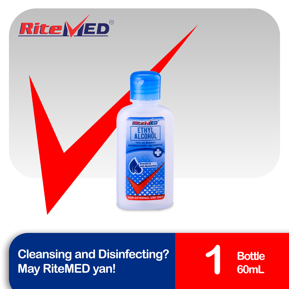 RiteMED Ethyl Alcohol 70% Solution 60 mL Bottle (Antiseptic ...