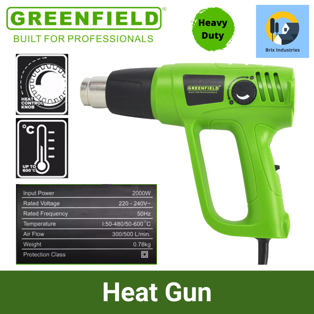 Greenfield Heat Gun 2000W 08-07-02000 Heavy Duty Power Tools Variable ...