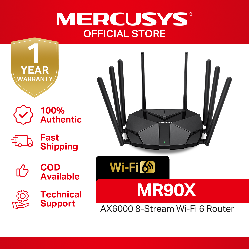 Mercusys MR90X AX6000 8-Stream WiFi 6 Router 2.5Gbps Multi-Gig Port MU ...