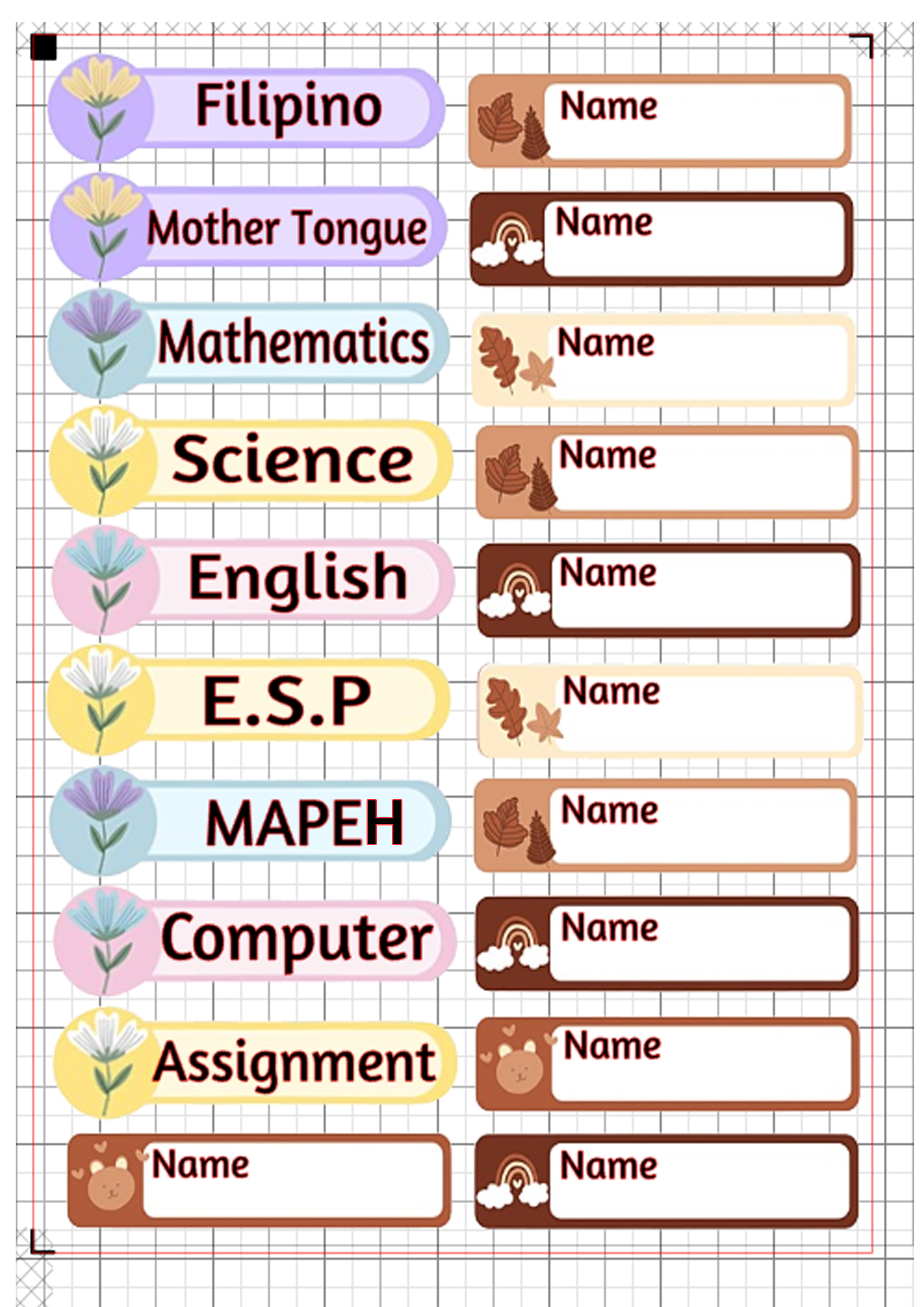 books & Notebooks subject & blank name sticker | Lazada PH