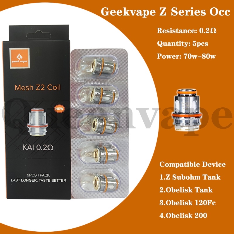 Geekvape Z Series Coil 5pcs Zeus Mesh Z1 0.4ohm Z2 0.2ohm Coils Zeus ...