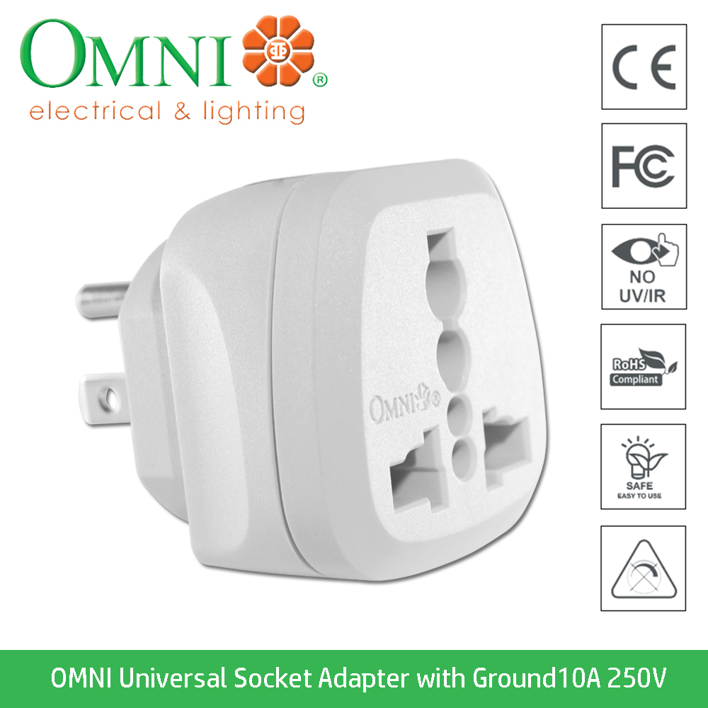 Omni Universal Adapter with Ground 10A 250V Model WUA-003 | Lazada PH