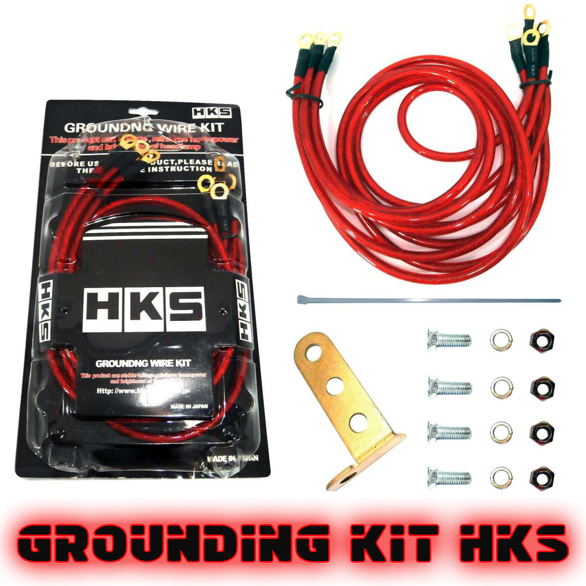 HKS Grounding Wire Kit Mega Thick 8GA 5-Point (RED) | Lazada PH