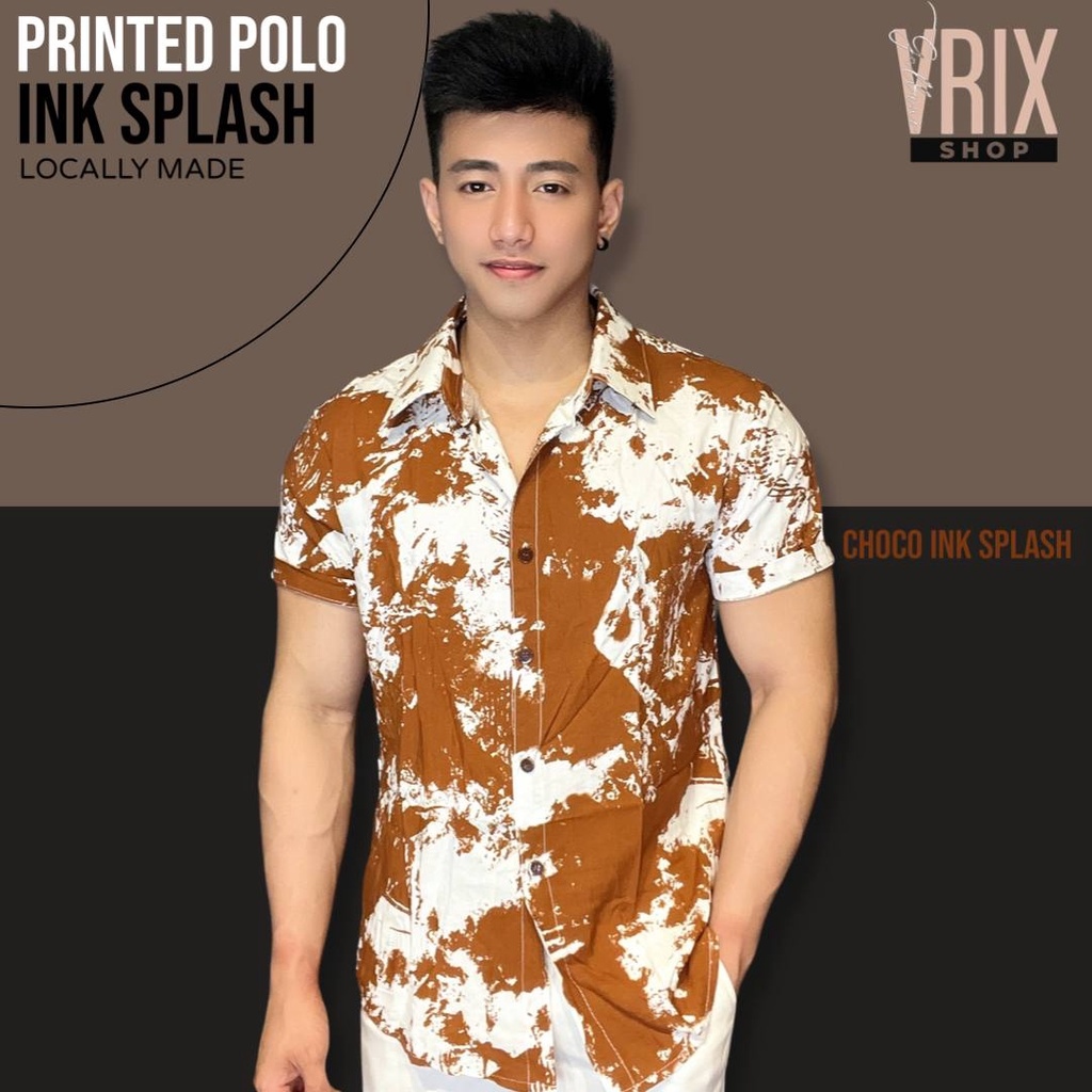 PRINTED POLO- INK SPLASH BY VRIX SHOP Fashionable men's tops are ...