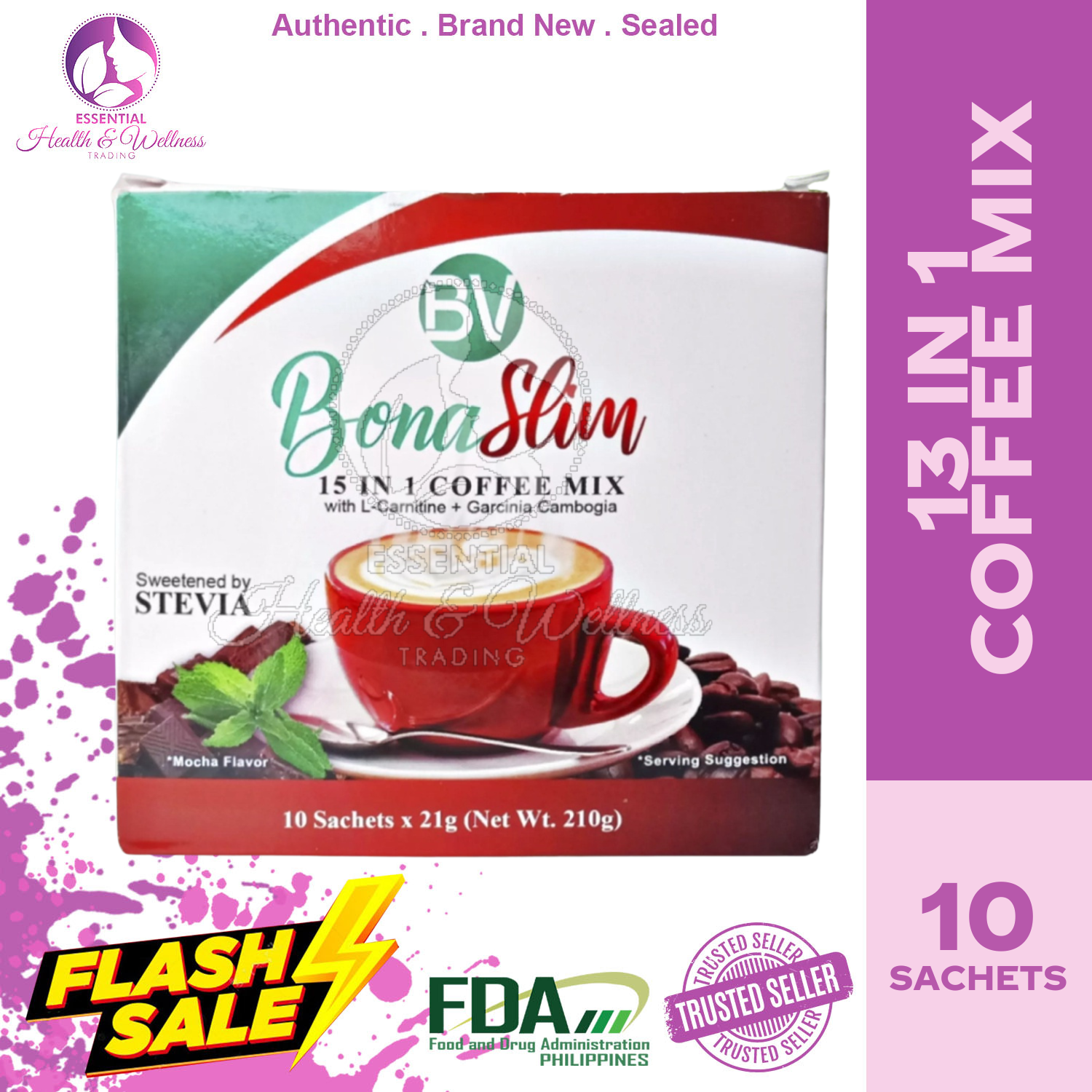 BONA SLIM 15 in 1 Coffee Mix ( 10 Sachets ) ( 1 BOX ) | Lazada PH