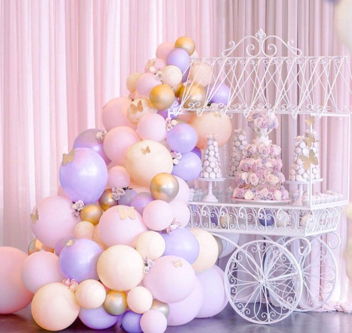 Kiena Purple Pink Gold Balloons, 60 pcs 12 Inch Purple Balloons, Light ...