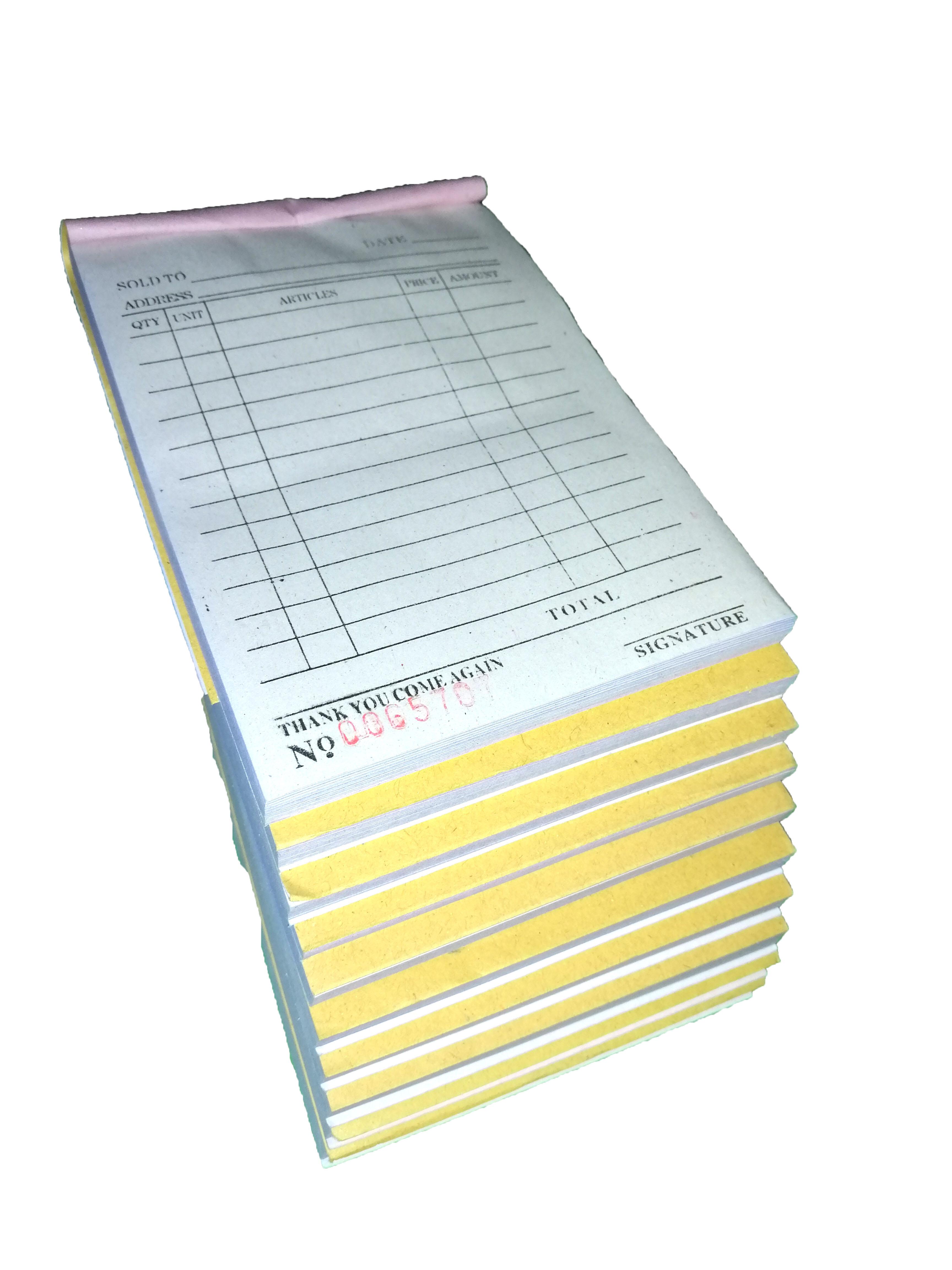 receipt carbonized 10 bklts. business formality (1/4 of short bond ...