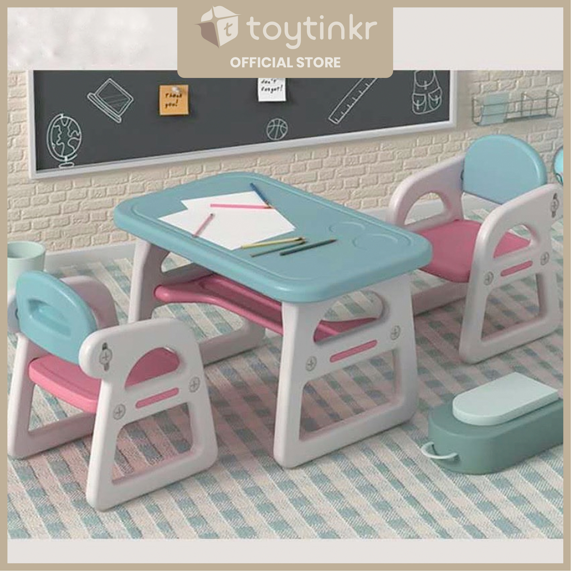 Study Table for Kids with 2 Chairs by Toytinkr | Lazada PH