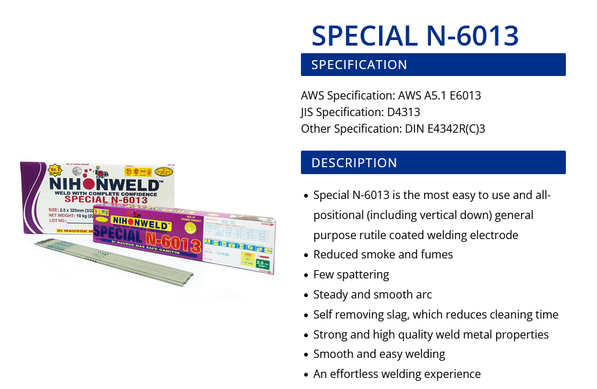 Original Nihonweld Special N-6013 (10kg per box) Welding Rods | Lazada PH