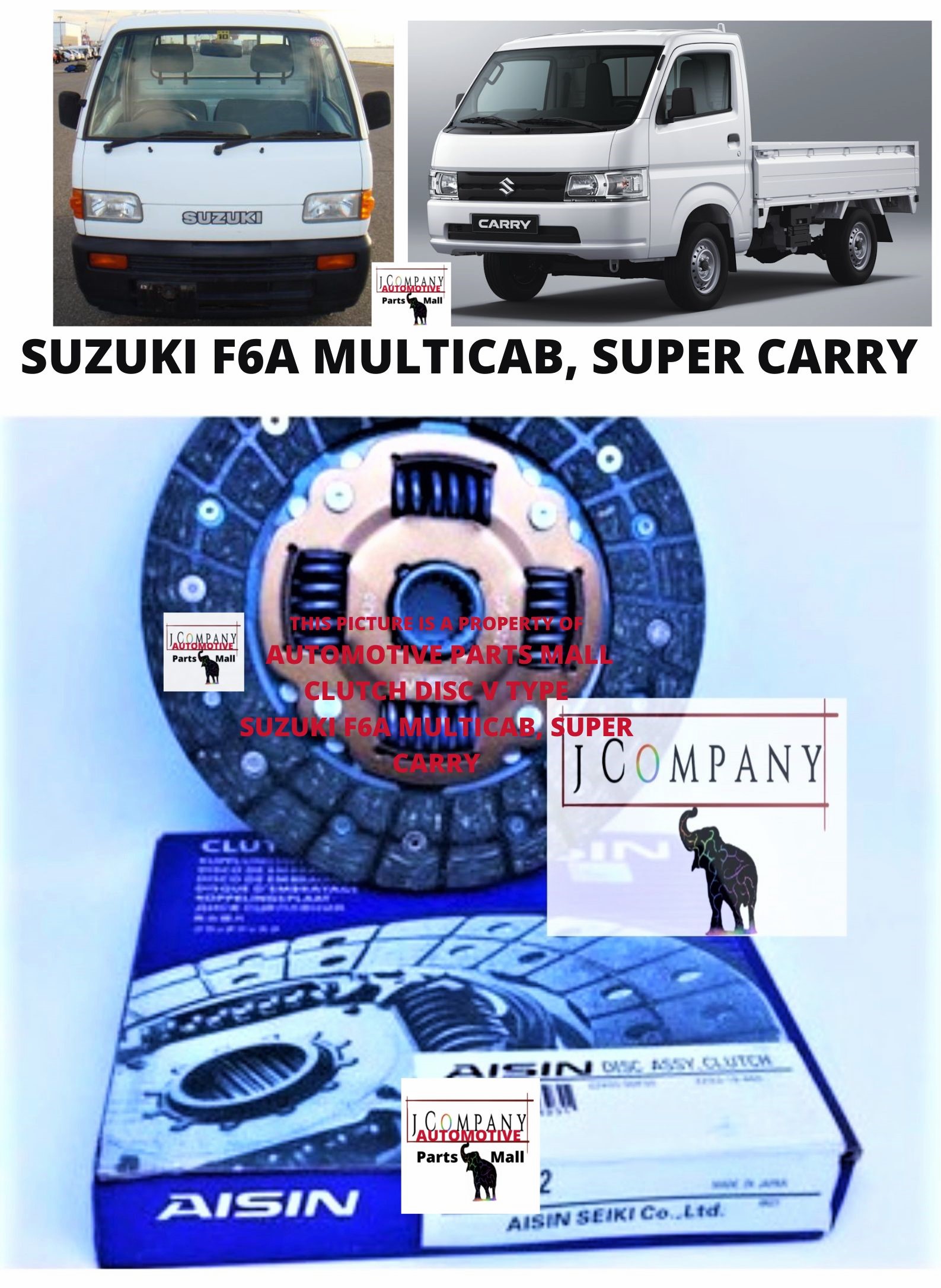 MULTICAB F6A SUPER CARRY DD51T DC51T DD51B CLUTCH DISC "V" Type SUZUKI ...