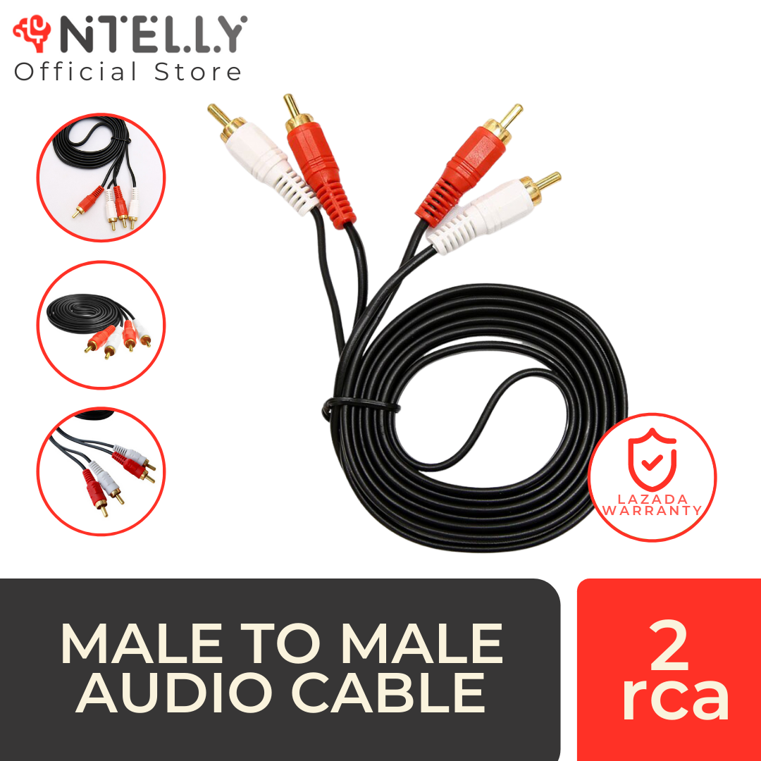 Intelly - 2RCA Male to 2 RCA Male Cable Stereo Dual Audio Cable AV ...