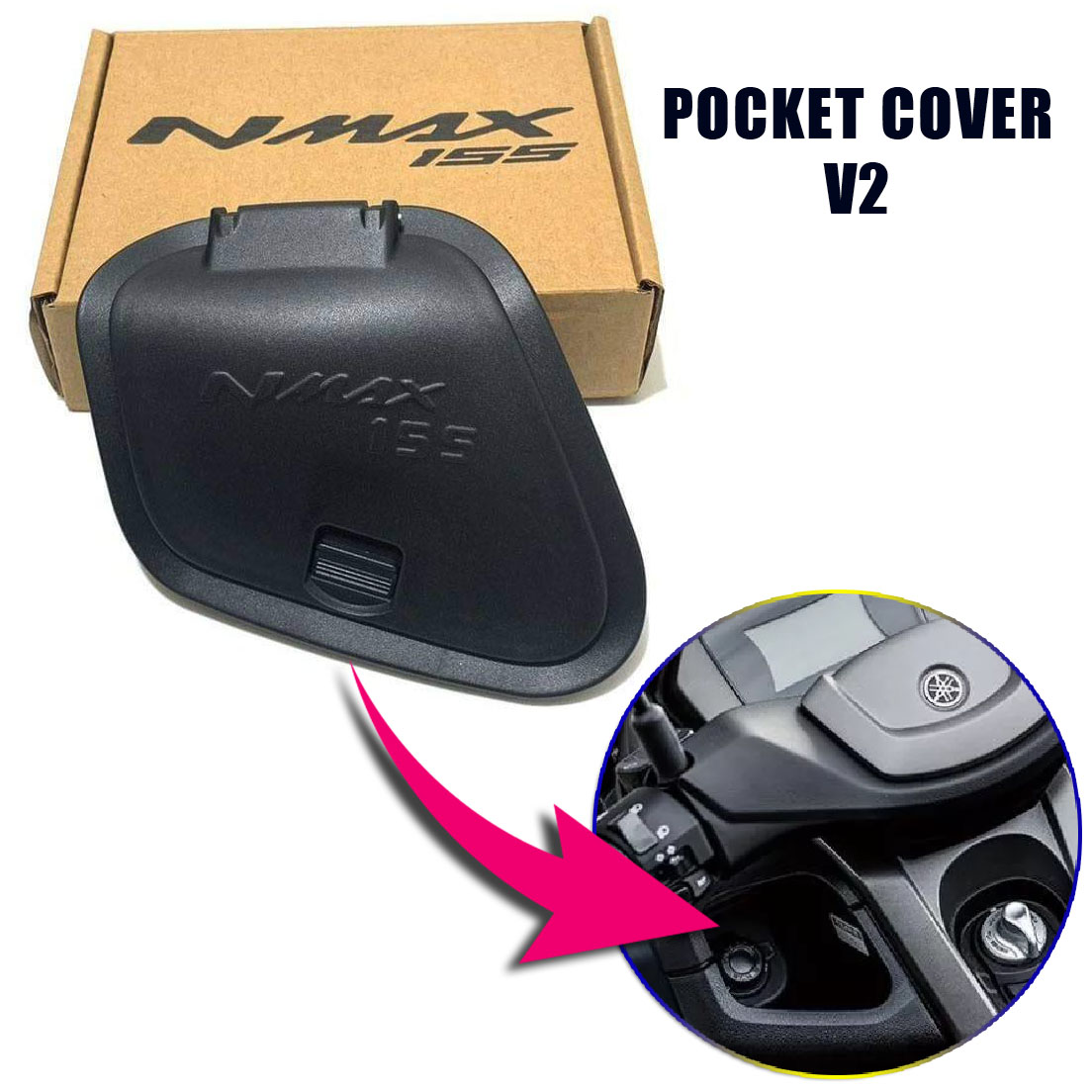 Yamaha Nmax 155 Side Pocket Cover V2 Volt Compartment Cover Black ...