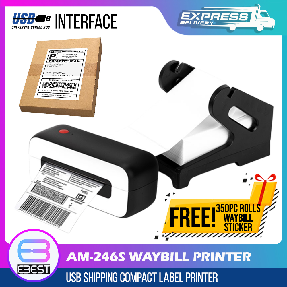AM-246S Waybill Printer USB Compact Shipping Label Printer FREE 350pcs ...