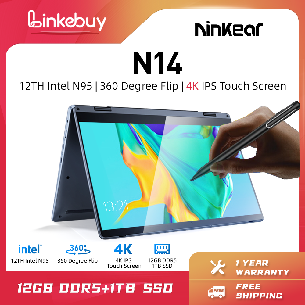 Ninkear N14 360 flip laptop brand new original 14 4K Touchscreen 12th ...