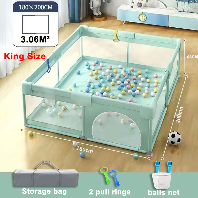 Oversize Playpen Baby Safety Indoor Outdoor Playpen with Basketball Net ...
