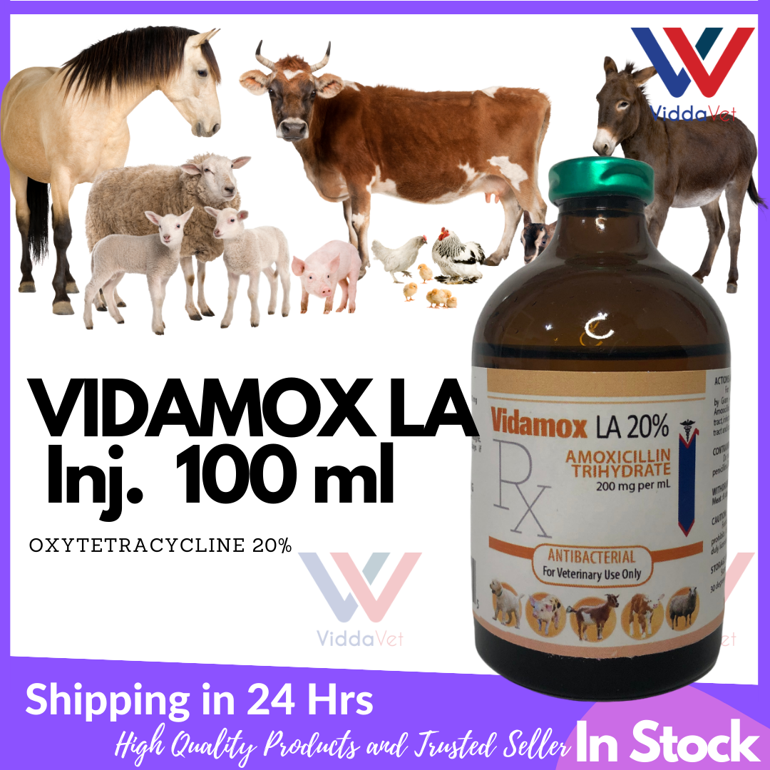 Vidamox LA 20% 100ml Long acting AMOX for animals pets livestock pig ...