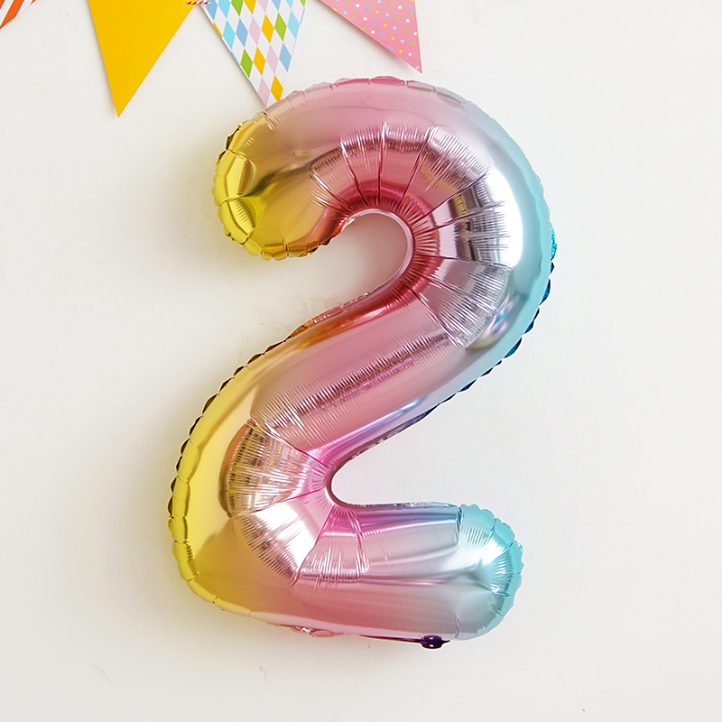 Rainbow Color Number Balloons Party Supplies 32 Inch Foil Balloon ...