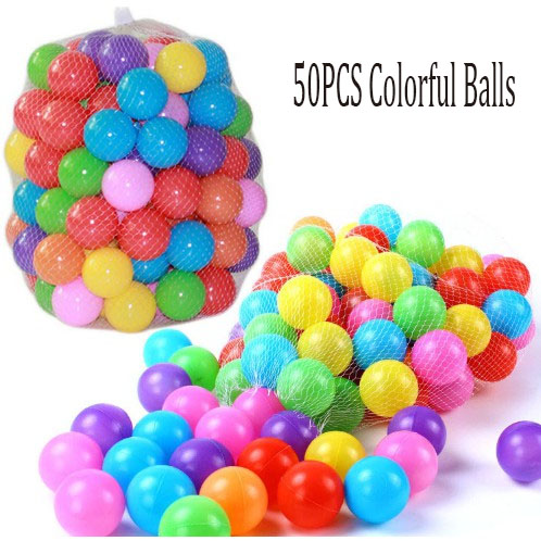 50PCS Multicoloured Soft Pit Balls, Plastic Play Balls Ocean Balls ...
