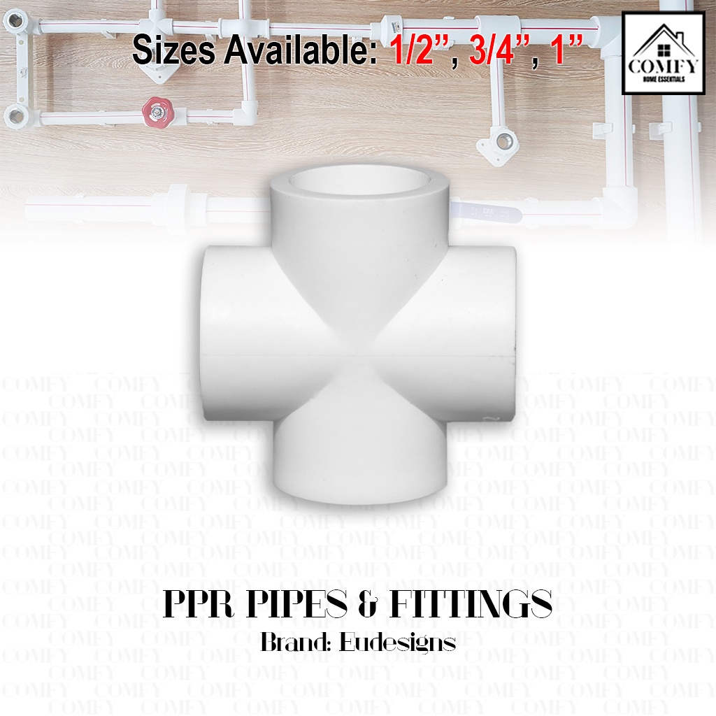 PPR White Water Pipe Fittings Cross Tee , Plastic Union Patente ...