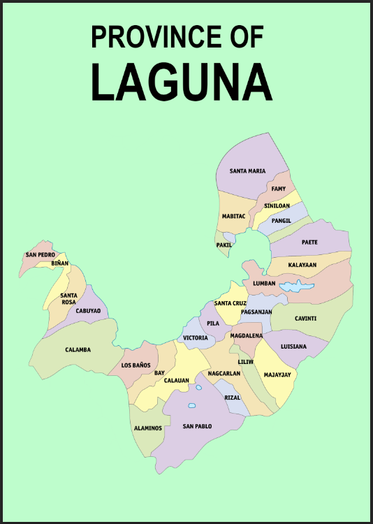 Laguna Province Map Waterproof A4 Laminated Chart | Lazada PH