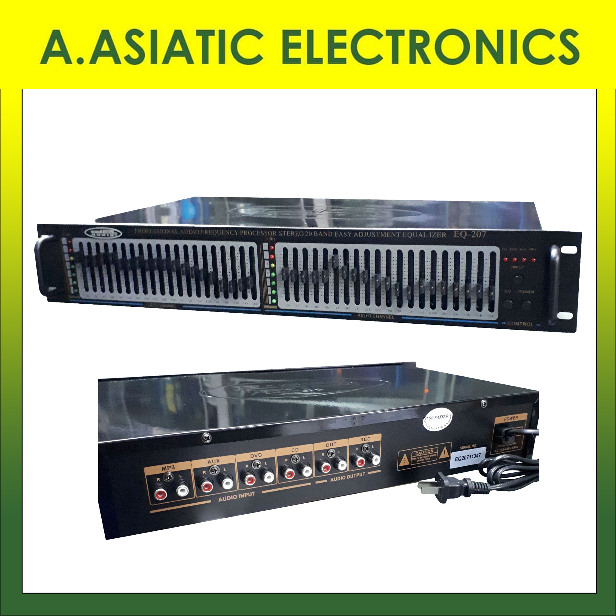DB Audio Equalizer (EQ-207) Dual 20-Band Graphic Equation Adjustment ...