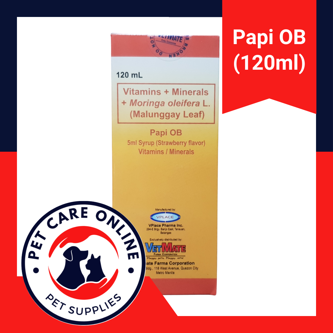 PAPI OB Syrup Vitamins + Minerals, 120ml, for pregnant & lactating pets ...