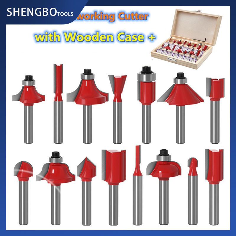 15pcs 1/4" Shank Tungsten Carbide Tipped Router Bits Set Woodworking ...