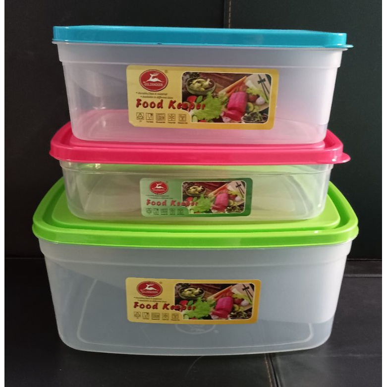 Plastic Food Keeper Transparent w/ Colored Cover | Lazada PH