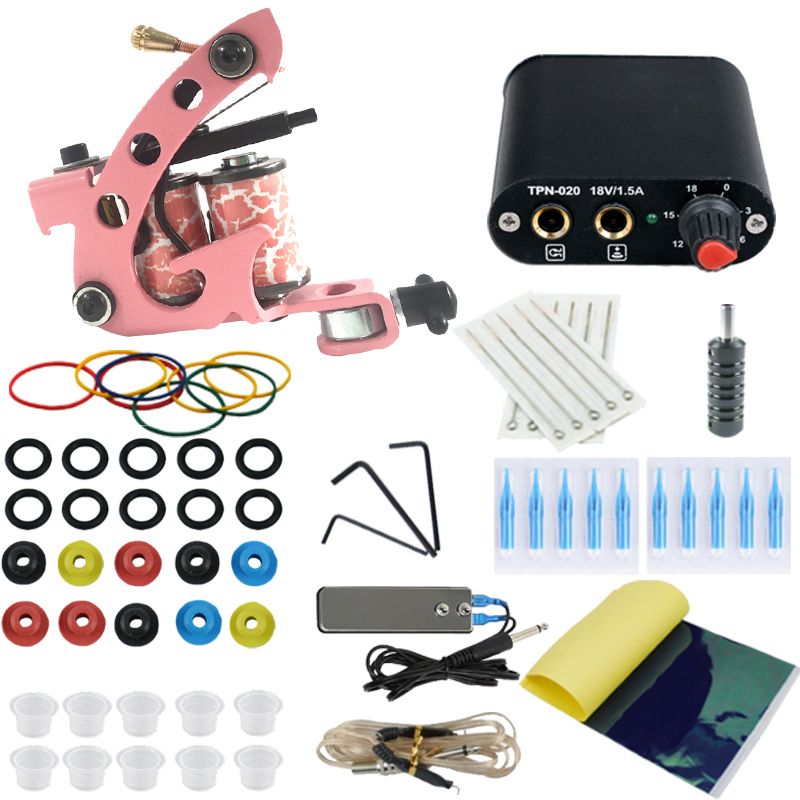 Pink Tattoo Machine Set Beginner Tattoo Complete Set Of New ...