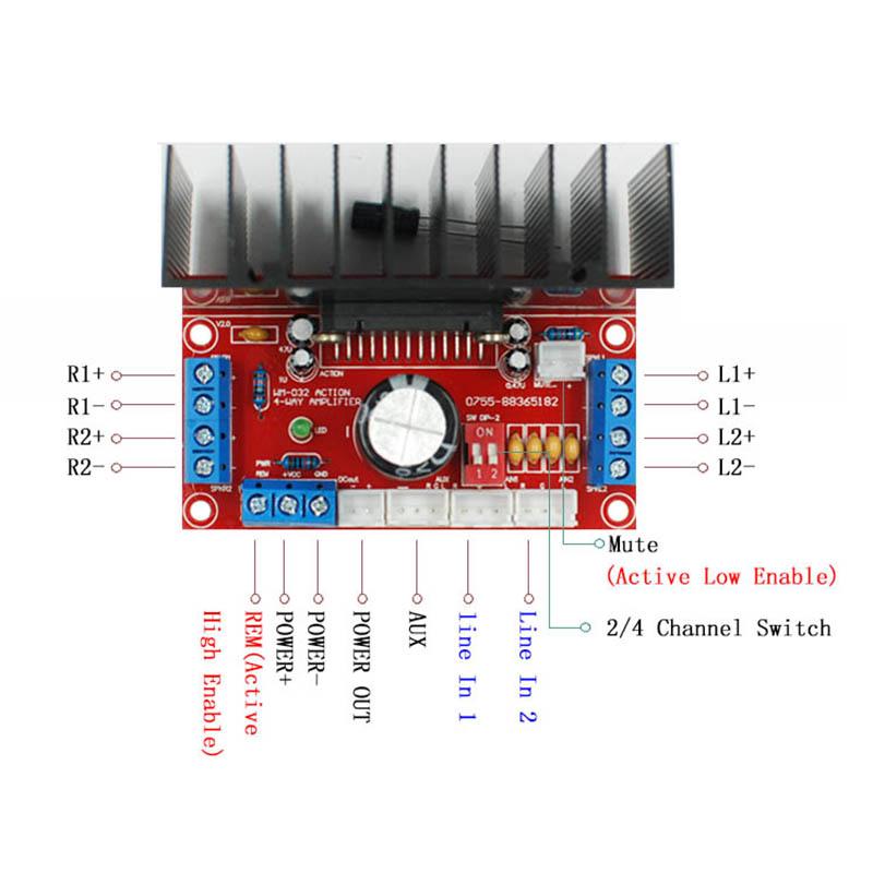 HIFI TDA7388 4 Channels Home Amplifier Board Car Audio Amplifier Board ...