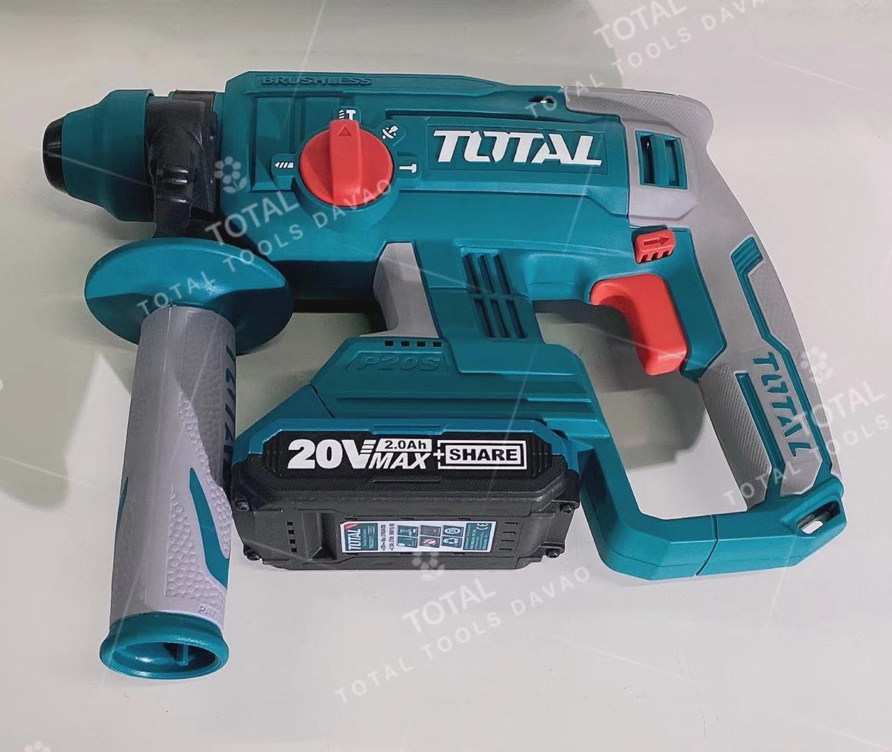 TOTAL Lithium-Ion rotary hammer 20v TRHLI2201 industrial (BATTERY AND ...