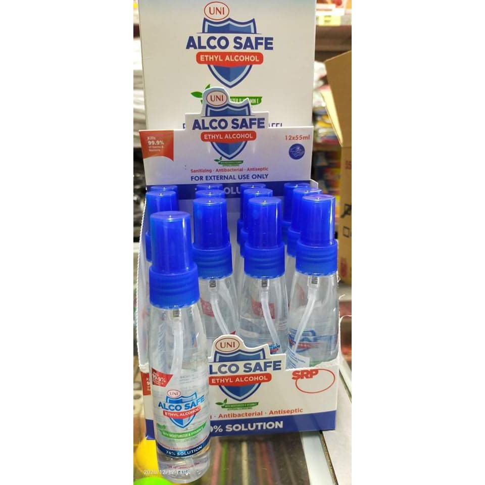 Alco Safe Isopropyl Alcohol 55 ml wholesale Spray bottle/ 1 PCS ...