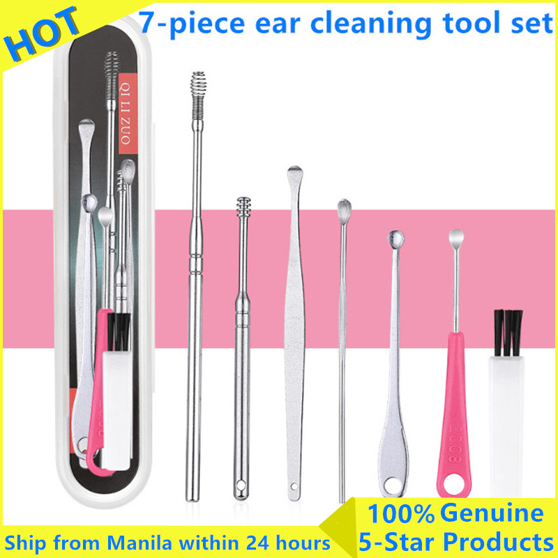 Portable Ear Cleaner Set Earpick Ear Wax Remover Ear Curette Spiral Ear ...