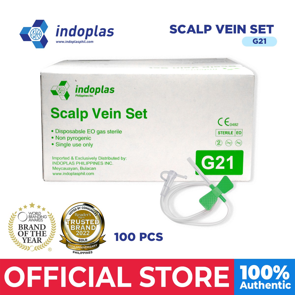Indoplas Scalp Vein Set G21 - Box of 100 | Lazada PH