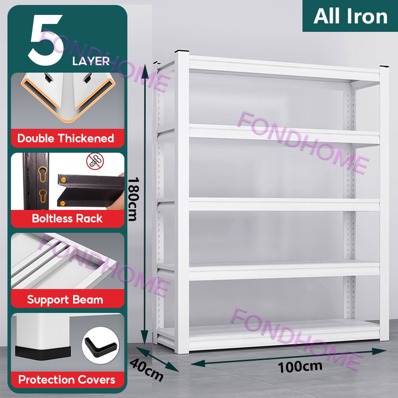 Load 1200kg 3/4/5 Tiers Steel Shelf Metal Rack Cold-rolled Rack Steel ...