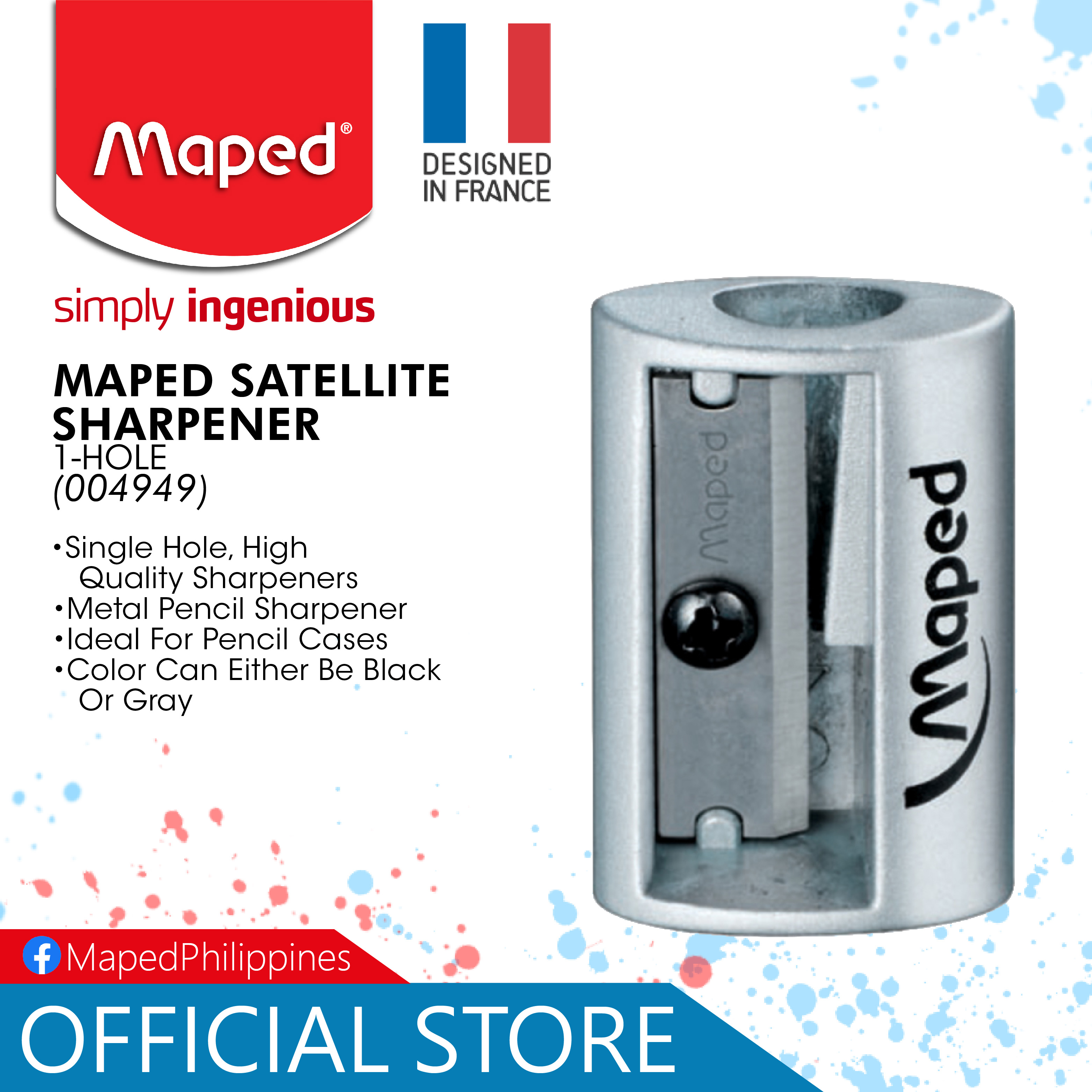 MAPED Satellite Sharpener | 1-hole | Metal | Pack of 2 | In Blister ...