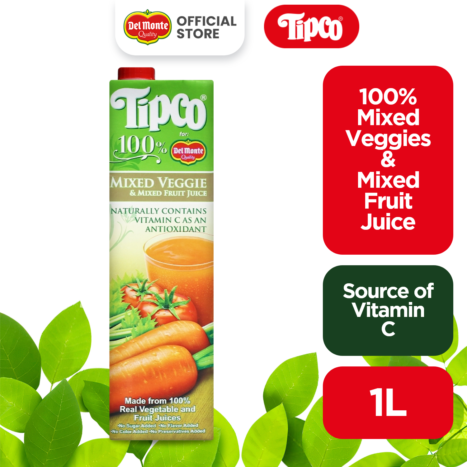 TIPCO 100% Mixed Veggies & Mixed Fruit Juice with Powerpack Health ...