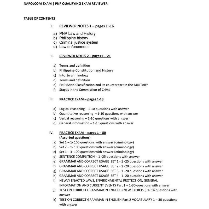 NAPOLCOM PNP QUALIFYING CRIMINOLOGY EXAM REVIEWER 2022(UPDATED) | Lazada PH