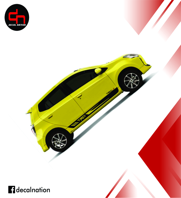 Toyota Wigo Linear design matte Black Cut Out Vinyl Sticker | Lazada PH