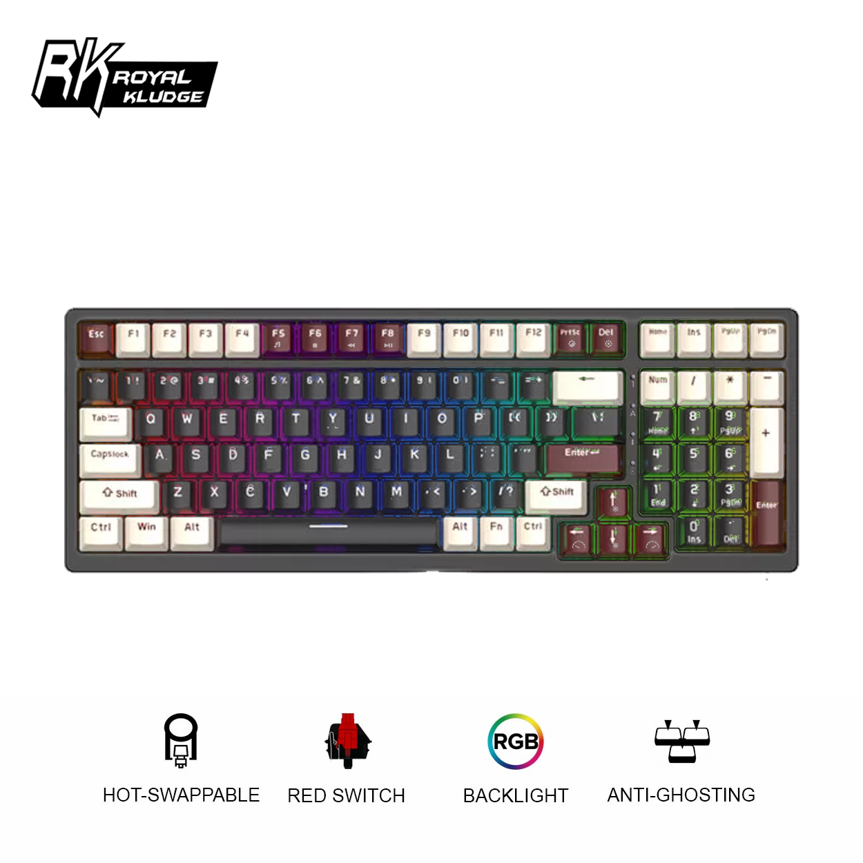 RK Royal Kludge RK98 96% Limited Edition Wireless Keyboard Tri-Mode ...