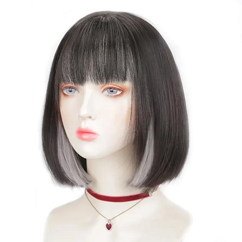 bungee Douyin same wig short hair female natural full headgear ...