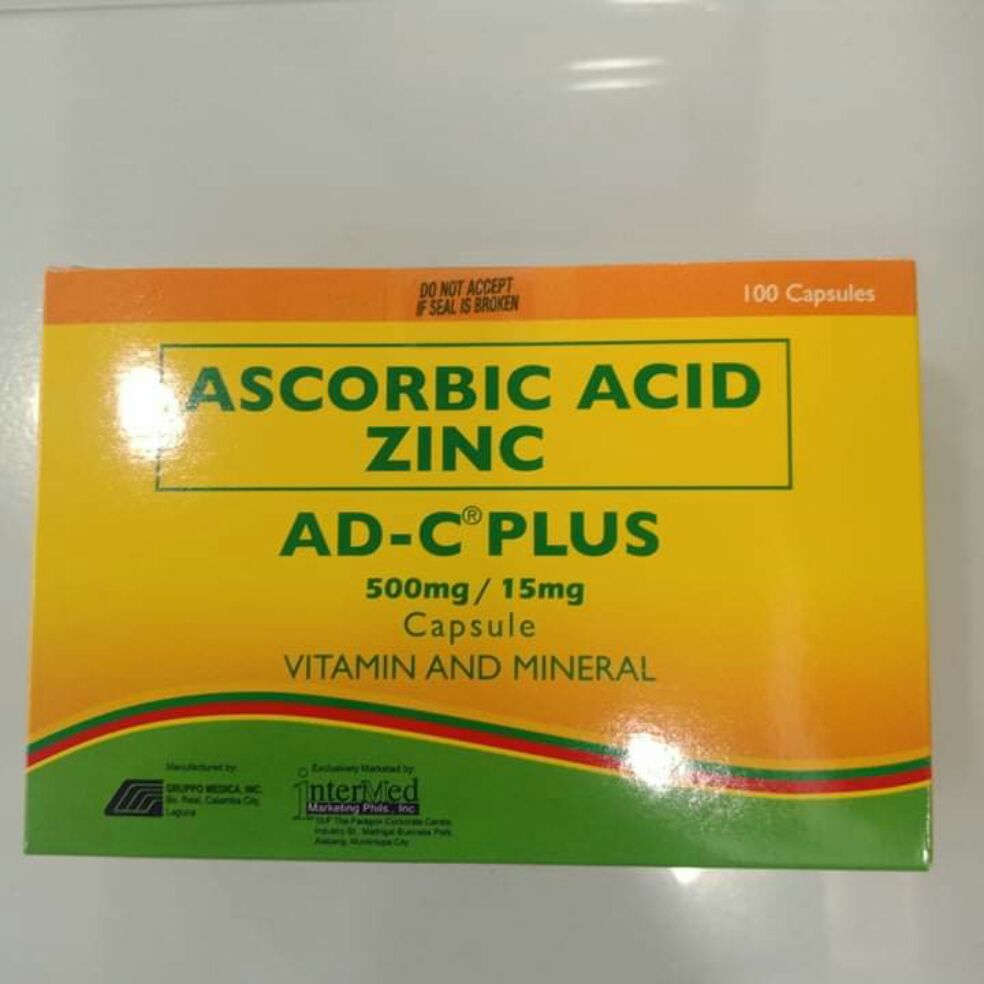 Ascorbic Acid Zinc (AD - C PLUS) 500 mg/15 mg 1 capsules)100 capsules ...