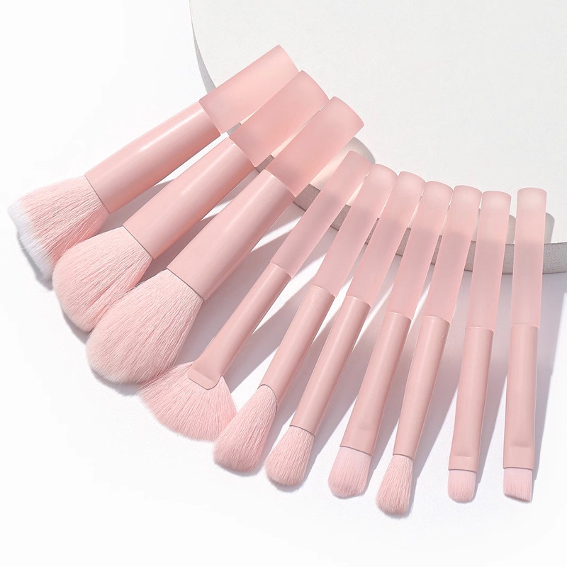 10pcs Multicolor Short Handle Portable Makeup Brush Set with Storage ...