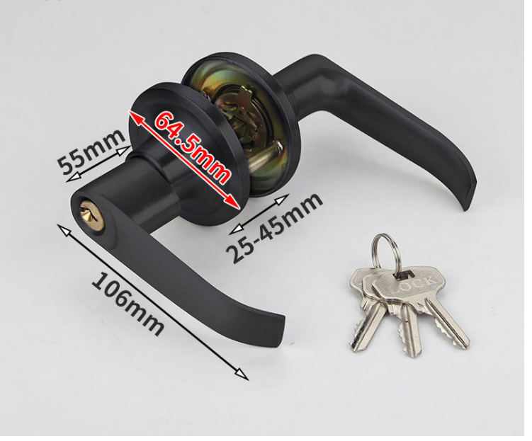 Door Thickness 25-45mm Three-bar Handle Lock Zinc Alloy Indoor Door ...