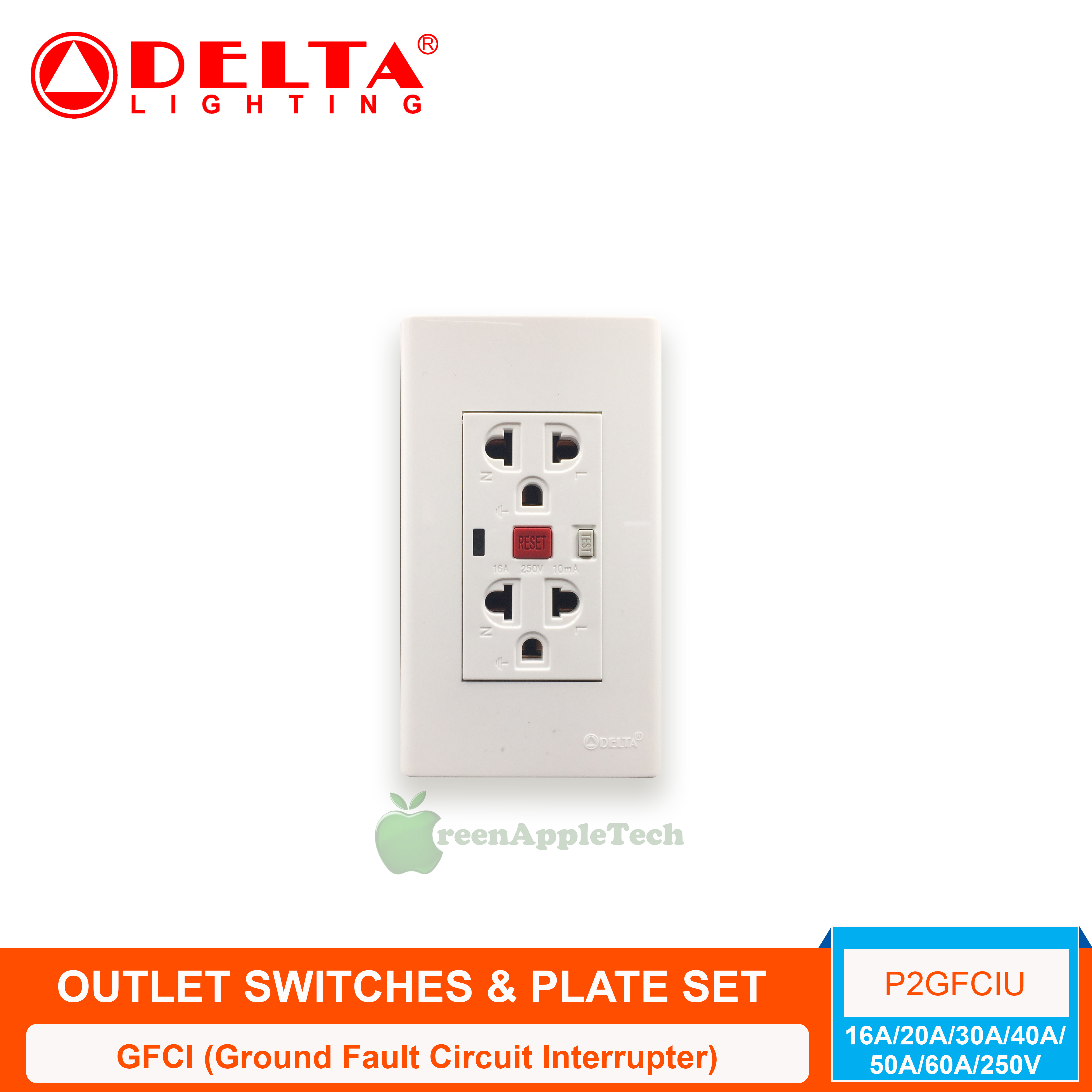 GFCI Ground Fault Circuit Interrupter - P2GFCIU – 16A/250V SET | Lazada PH