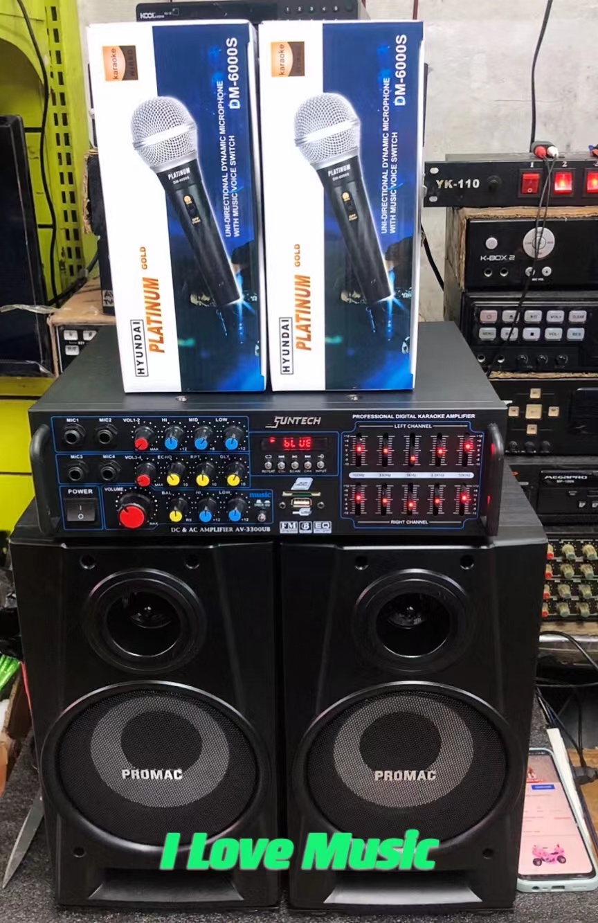 Karaoke set PROMAC SPK-40 speaker with AV-3300UB Stereo Mixing ...