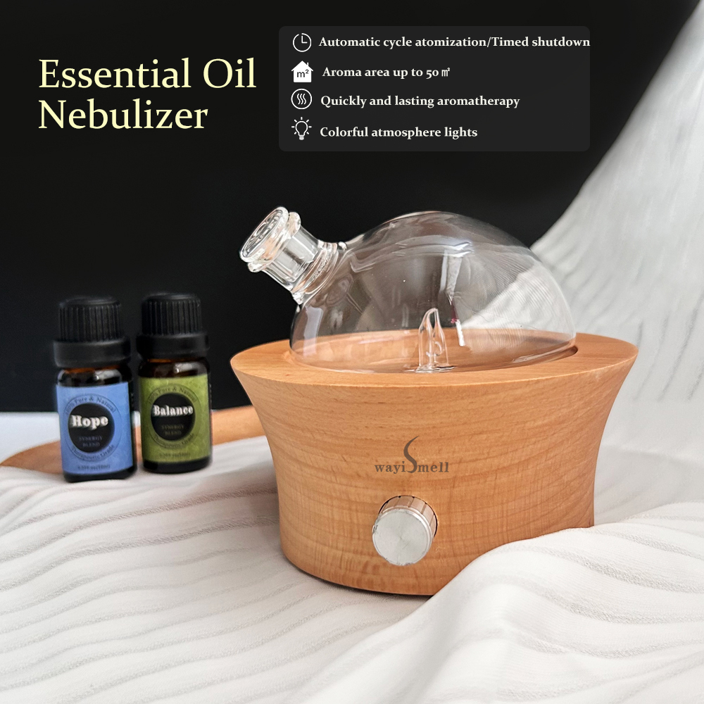 Waterless Wood&Glass essential oil Nebulizing Diffuser ,Aromatherapy ...